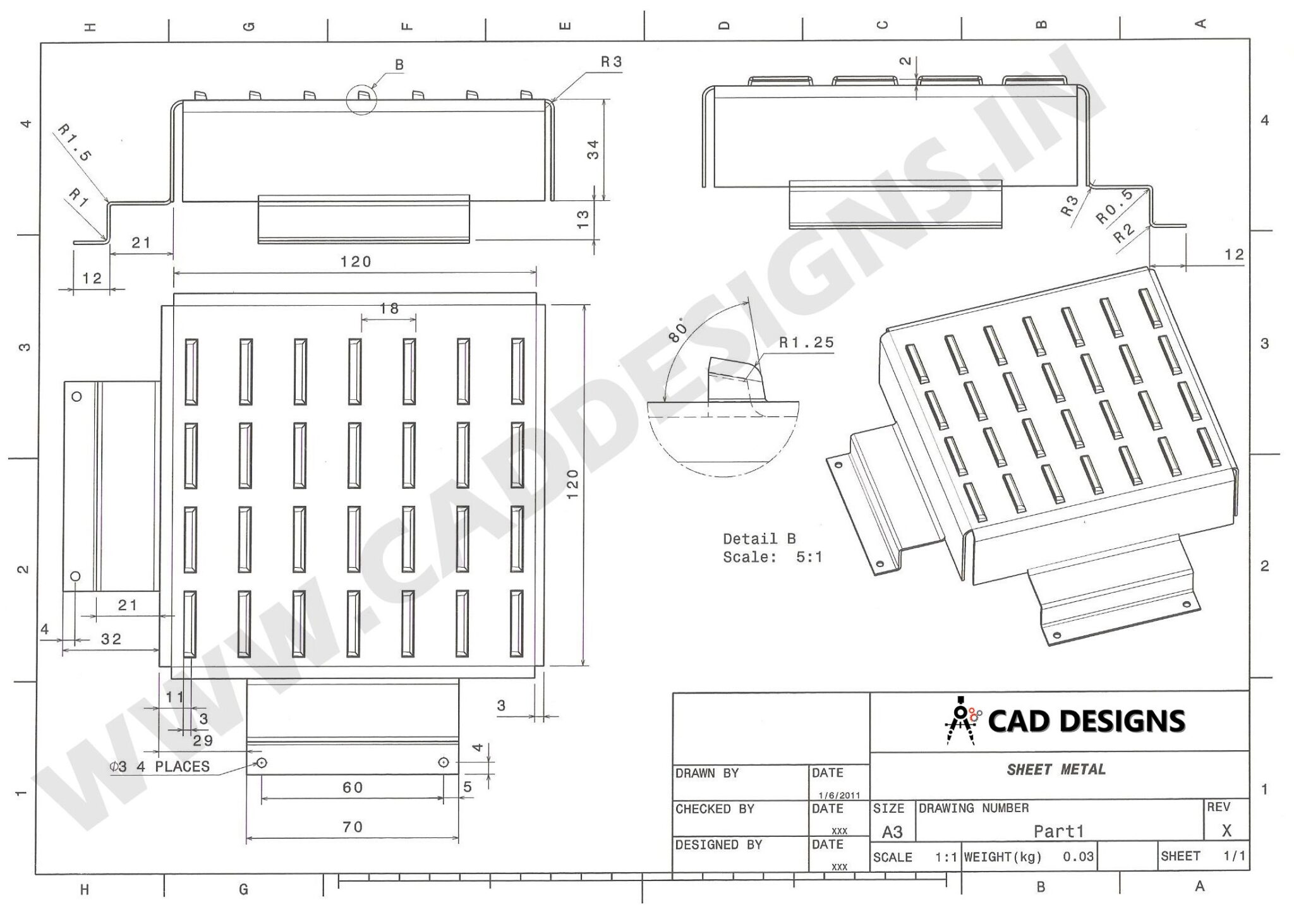Sheet metal Practice Design in CATIA V5 with Drawing Sheet | CAD Designs